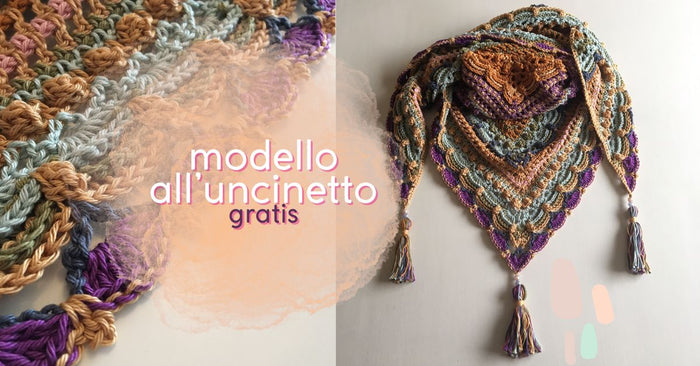 Scialle all'uncinetto Lost in Time – DI LANA E D'ALTRE STORIE SRL